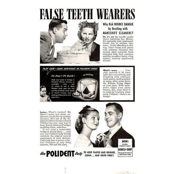Polident | Wall Decor | 946 False Teeth Wearers Use Polident Daily ...